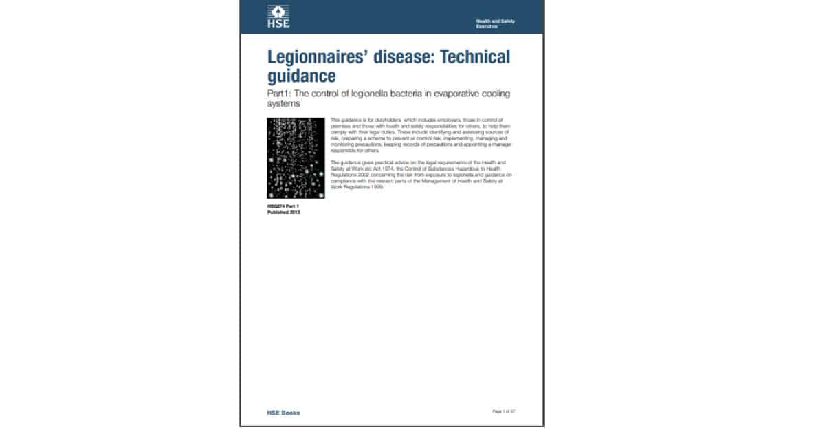 HSG 274 Part 1: The control of legionella bacteria in evaporative ...